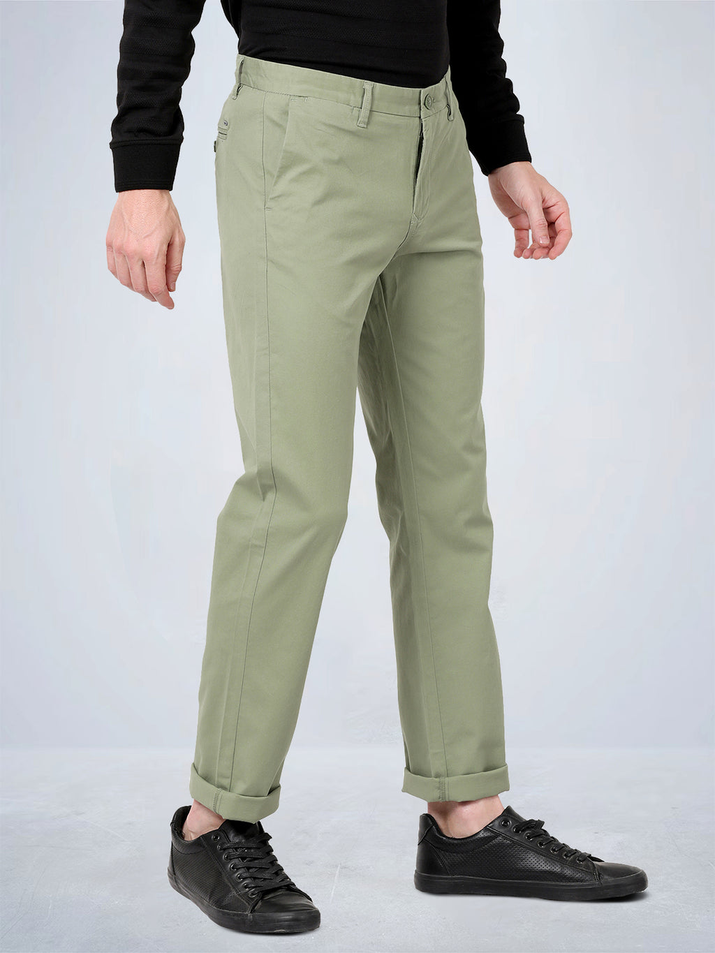 Kashmir Green Cotton Twill Stretch Chino Pants – Shop T-base