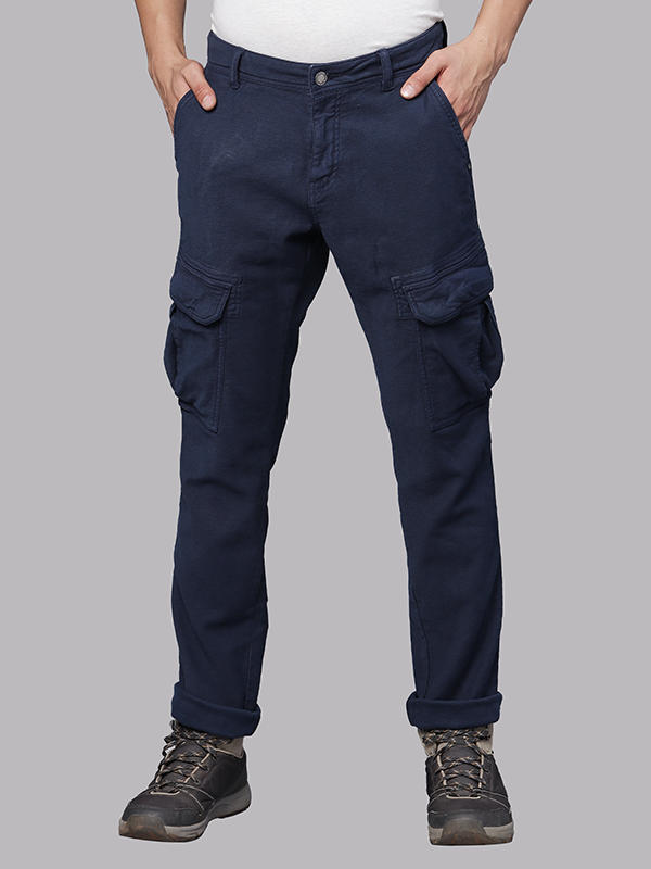 Airforce Blue Solid Cargo Pants – Shop T-base